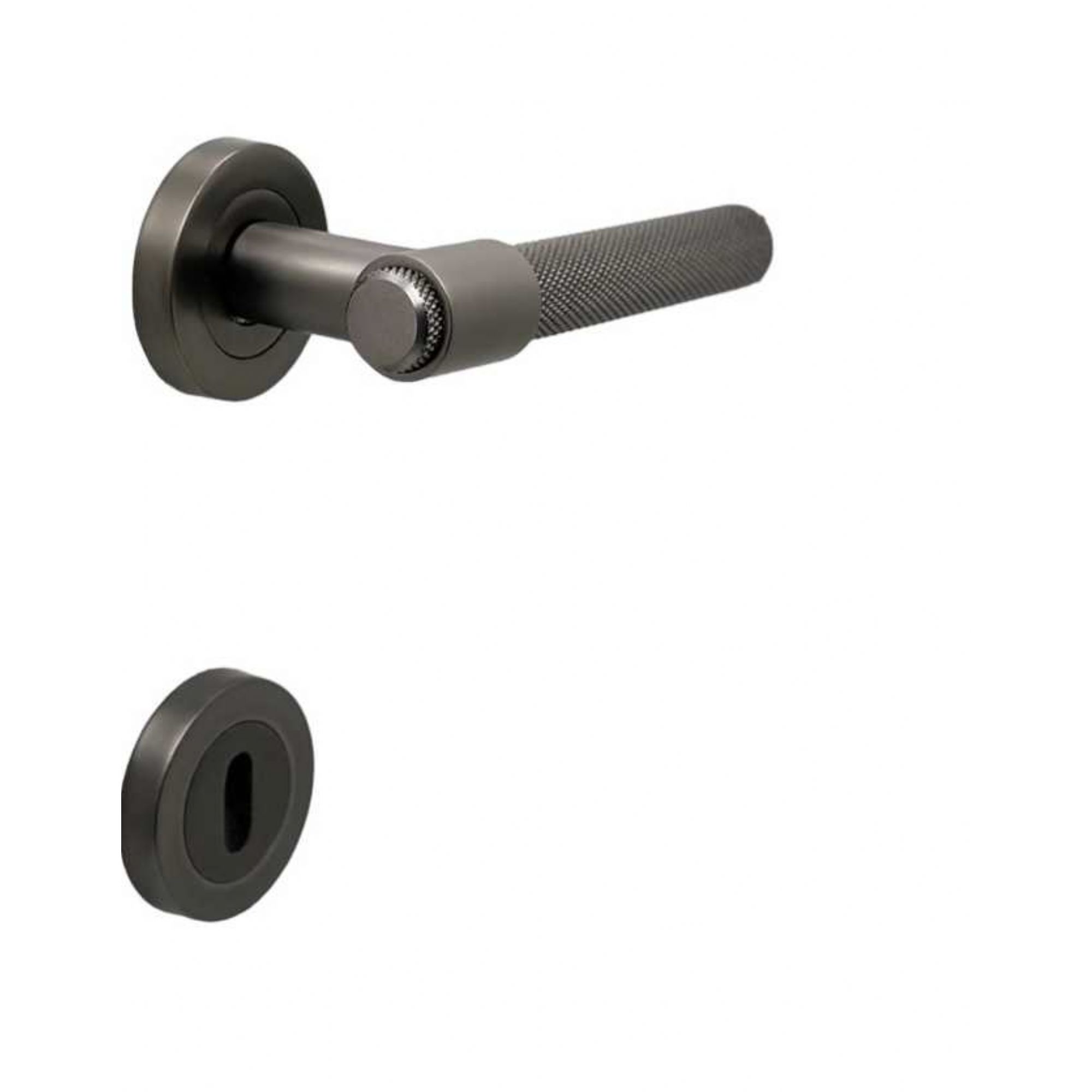 Özen Handles ZK62 Punch Mat Skoç Füme Rozetli Yale Çelik Kapı Kolu 1 ...