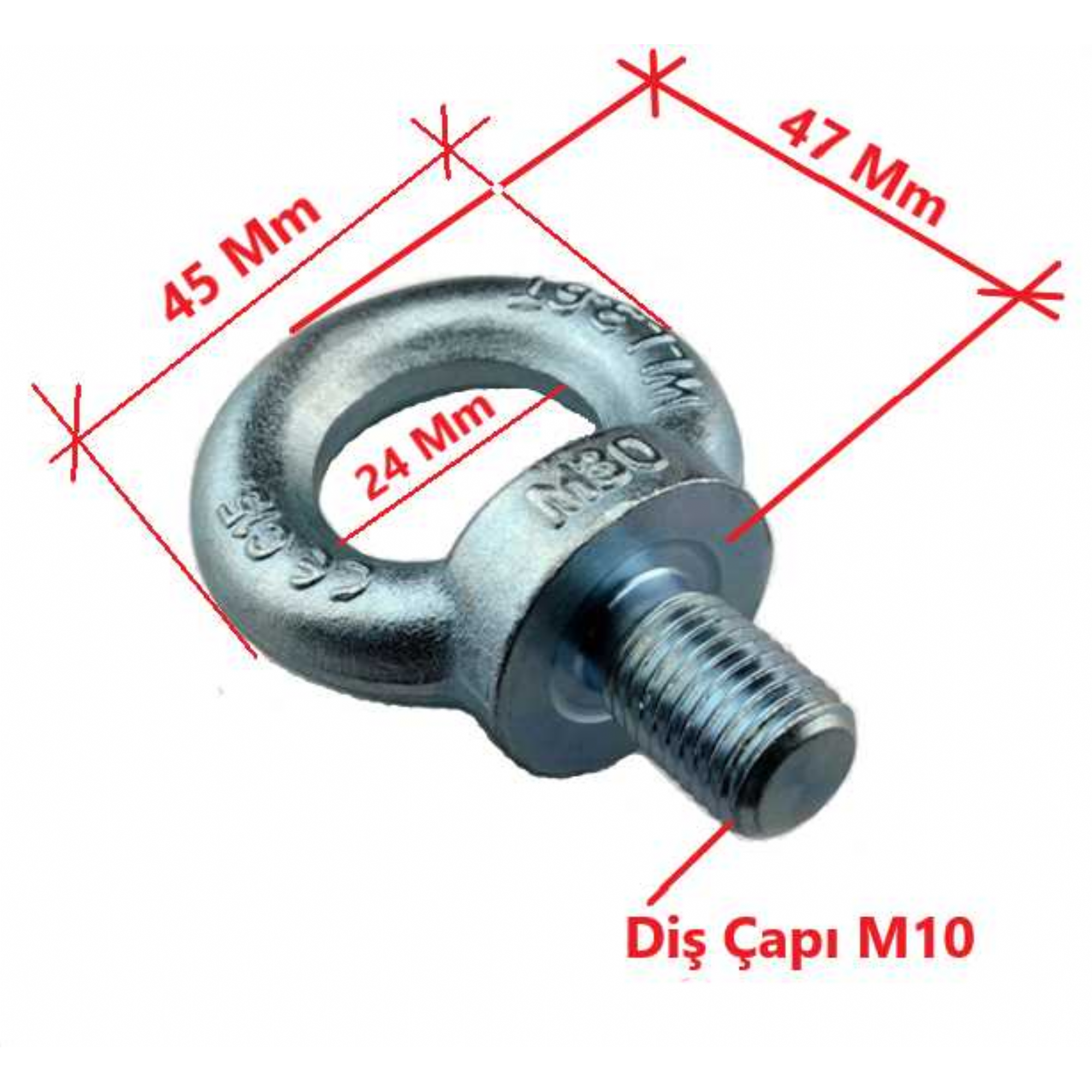 Aybolt M10 Halkalı Civata Eye Bolt Erkek Metal Bağlantı Yük Kaldırma ...