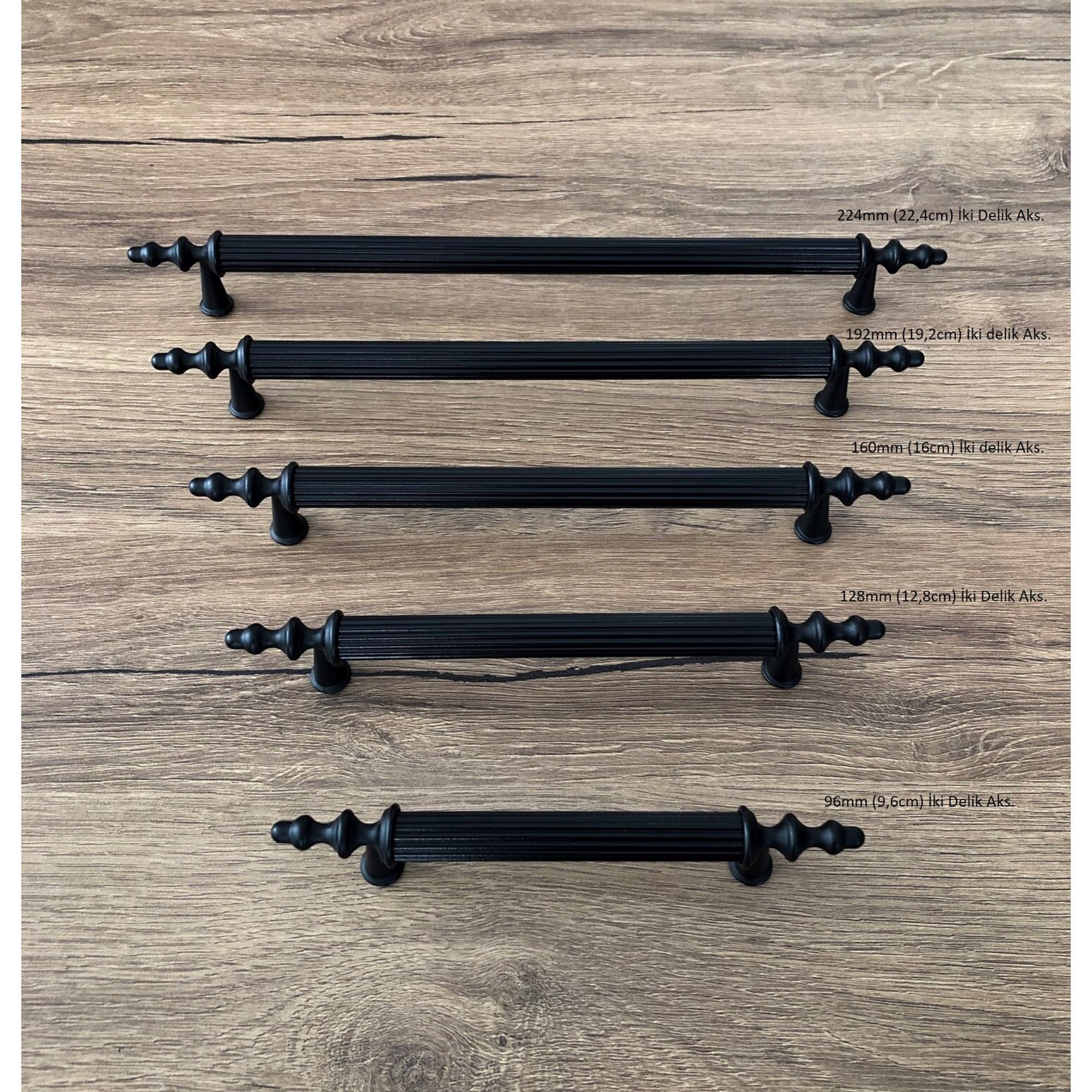 Mat Siyah Mobilya Dolap Mutfak Çekmece Kulpu 128 Mm - koldoor.com