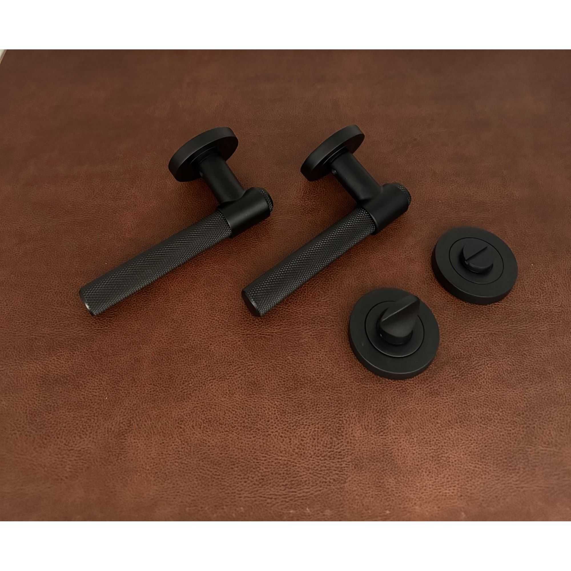 Özen Handles ZK62 Punch Mat Siyah Rozetli Wc Banyo Kapı Kolu 1 Takım ...