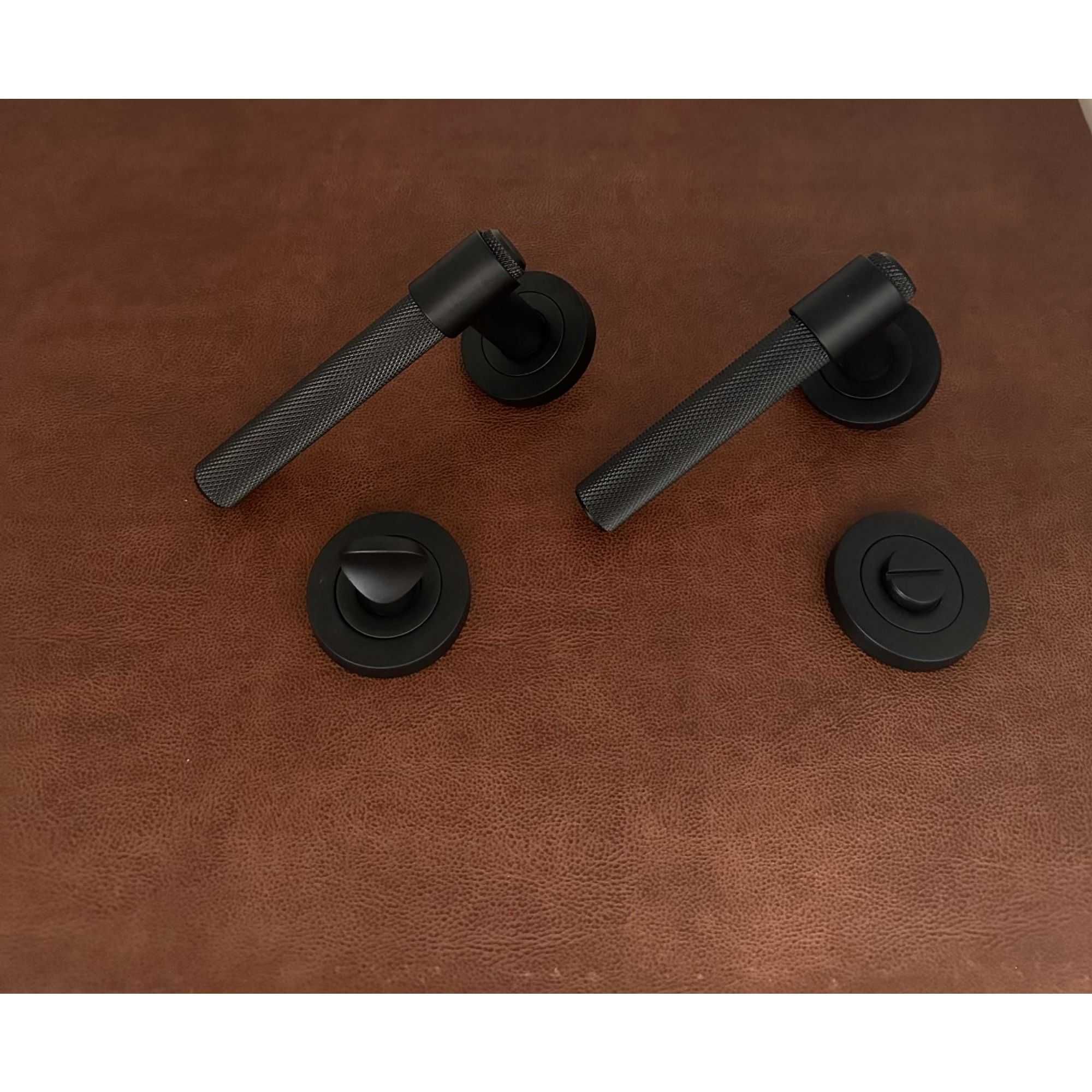 Özen Handles ZK62 Punch Mat Siyah Rozetli Wc Banyo Kapı Kolu 1 Takım ...