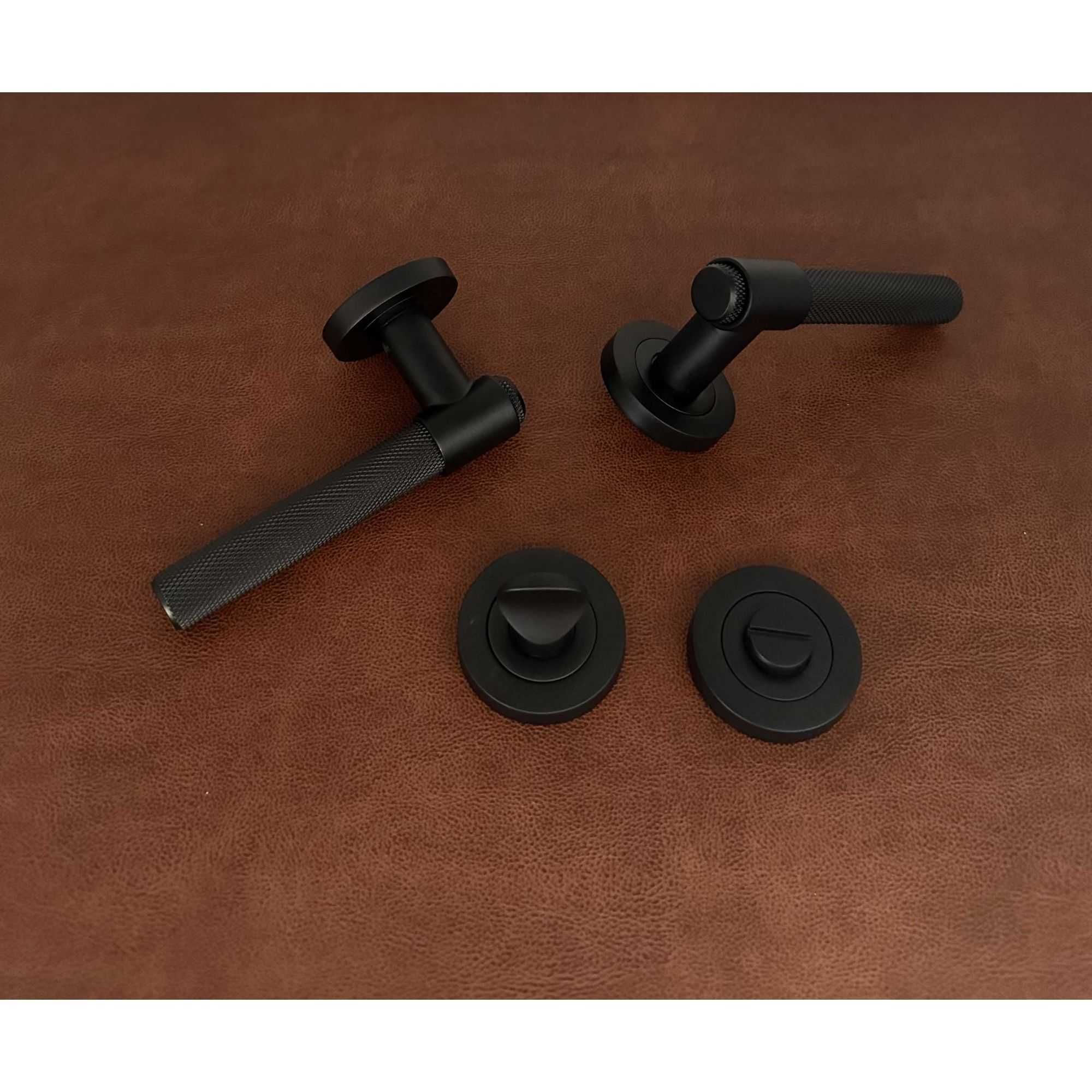 Özen Handles ZK62 Punch Mat Siyah Rozetli Wc Banyo Kapı Kolu 1 Takım ...