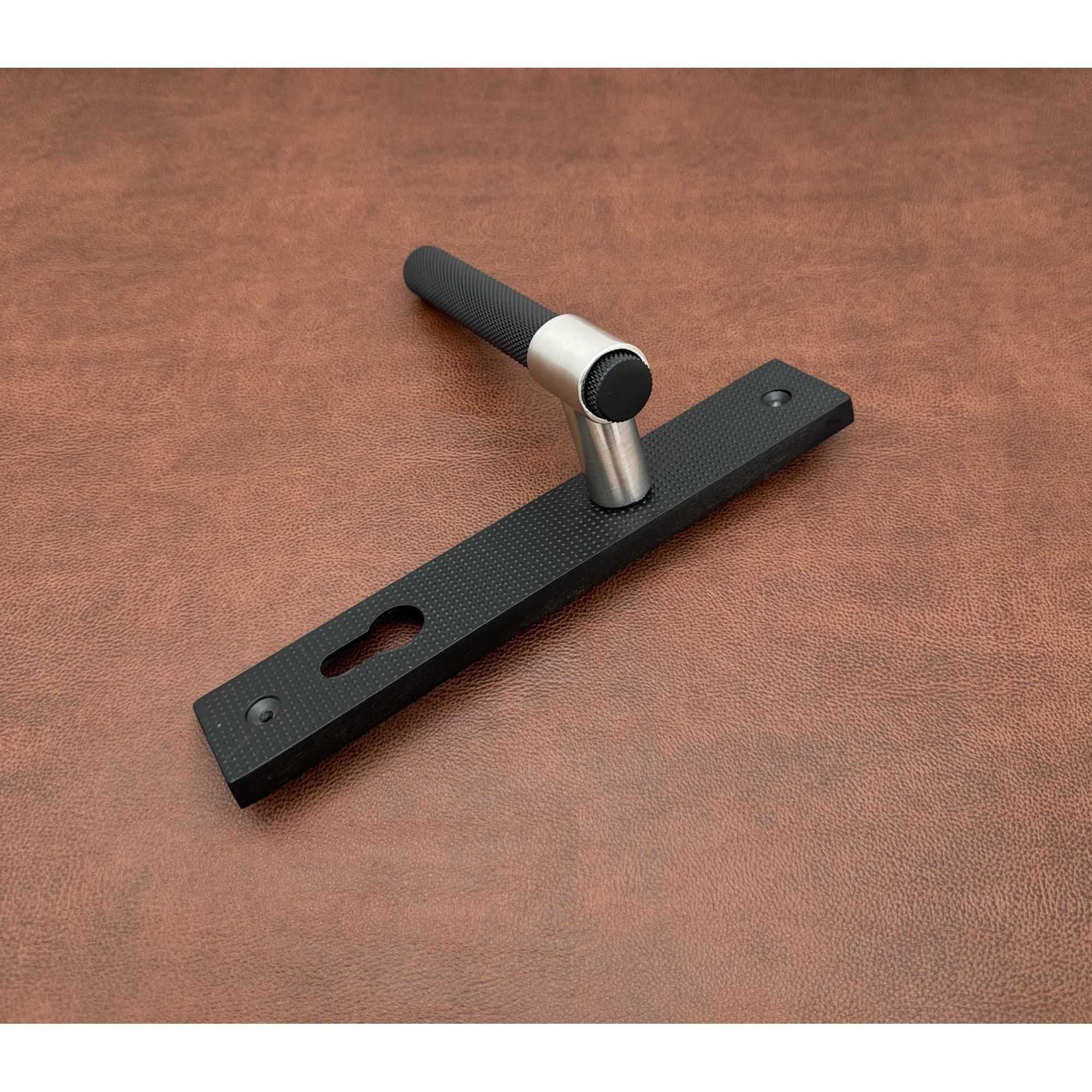 KOLDOOR Punch Mat Siyah İnox Lüx Zamak Aynalı Yale Çelik Kapı Kolu Sol ...