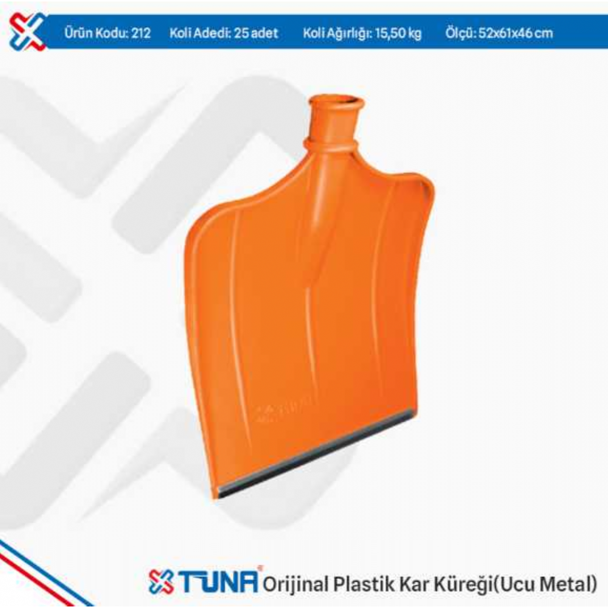 Tuna 212 Plastik Kar Küreği Ucu Demirli ( Sapsız ) - koldoor.com