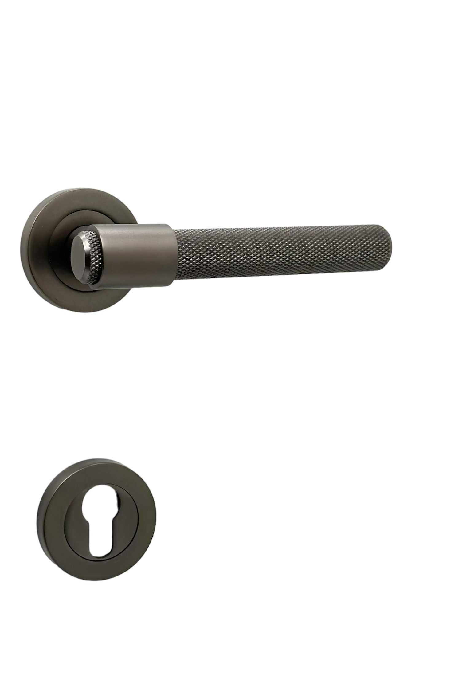 Özen Handles ZK62 Punch Mat Skoç Füme Rozetli Yale Çelik Kapı Kolu 1 ...