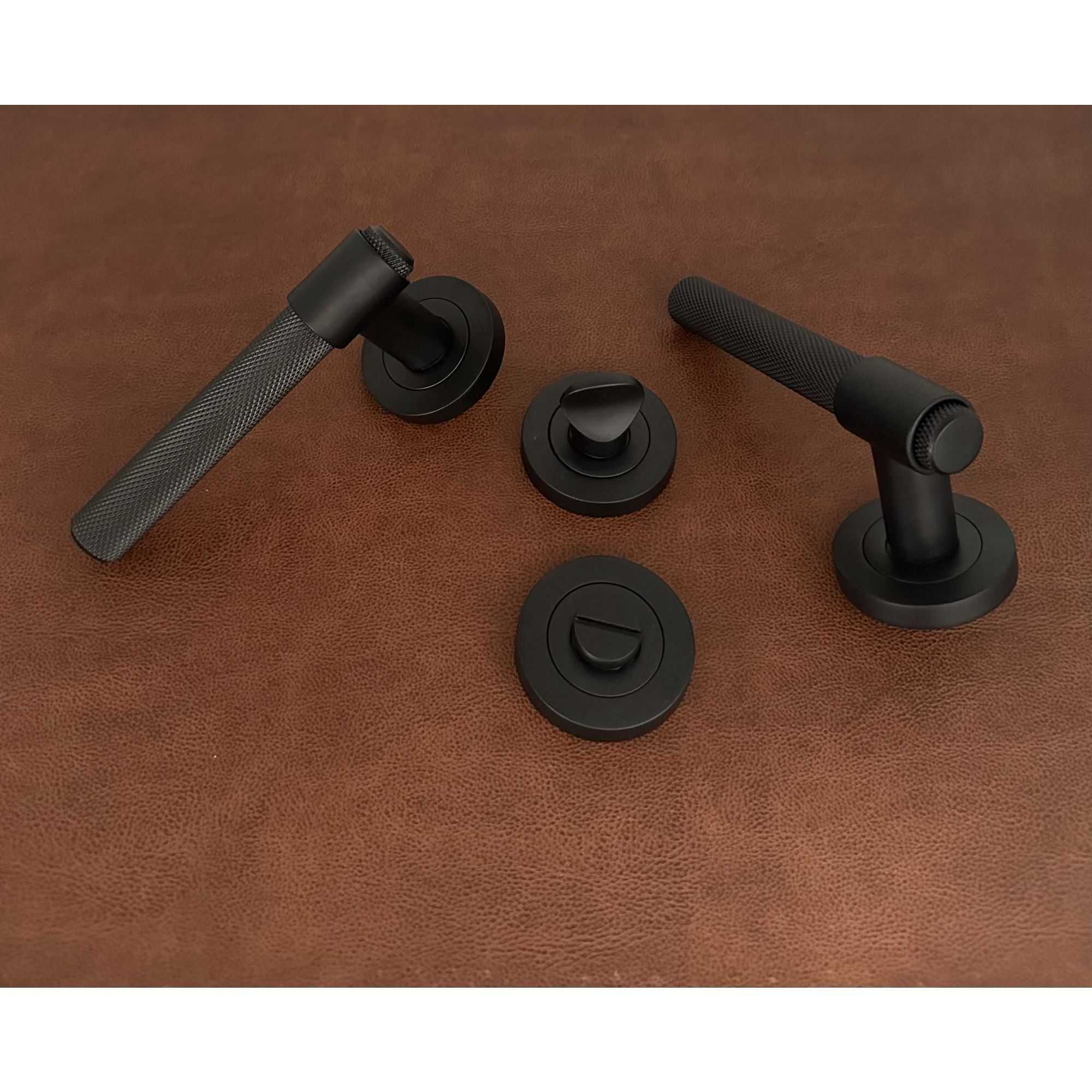 Özen Handles ZK62 Punch Mat Siyah Rozetli Wc Banyo Kapı Kolu 1 Takım ...
